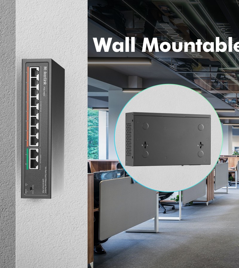 MokerLink 8 Port PoE Switch with 2 Gigabit Uplink